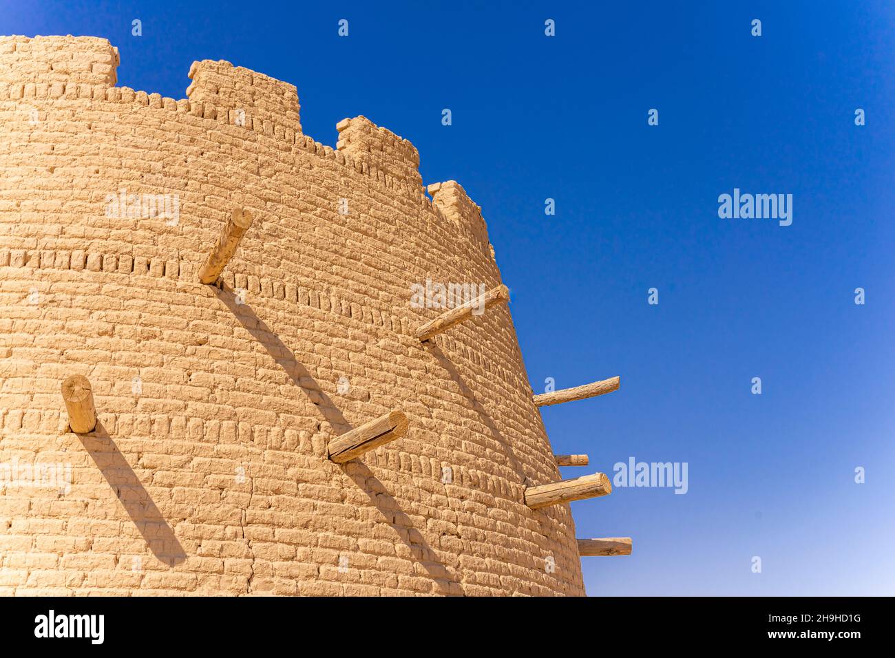 Wall, fortification of an ancient city of Sawran or Sauran, Silk Way ...