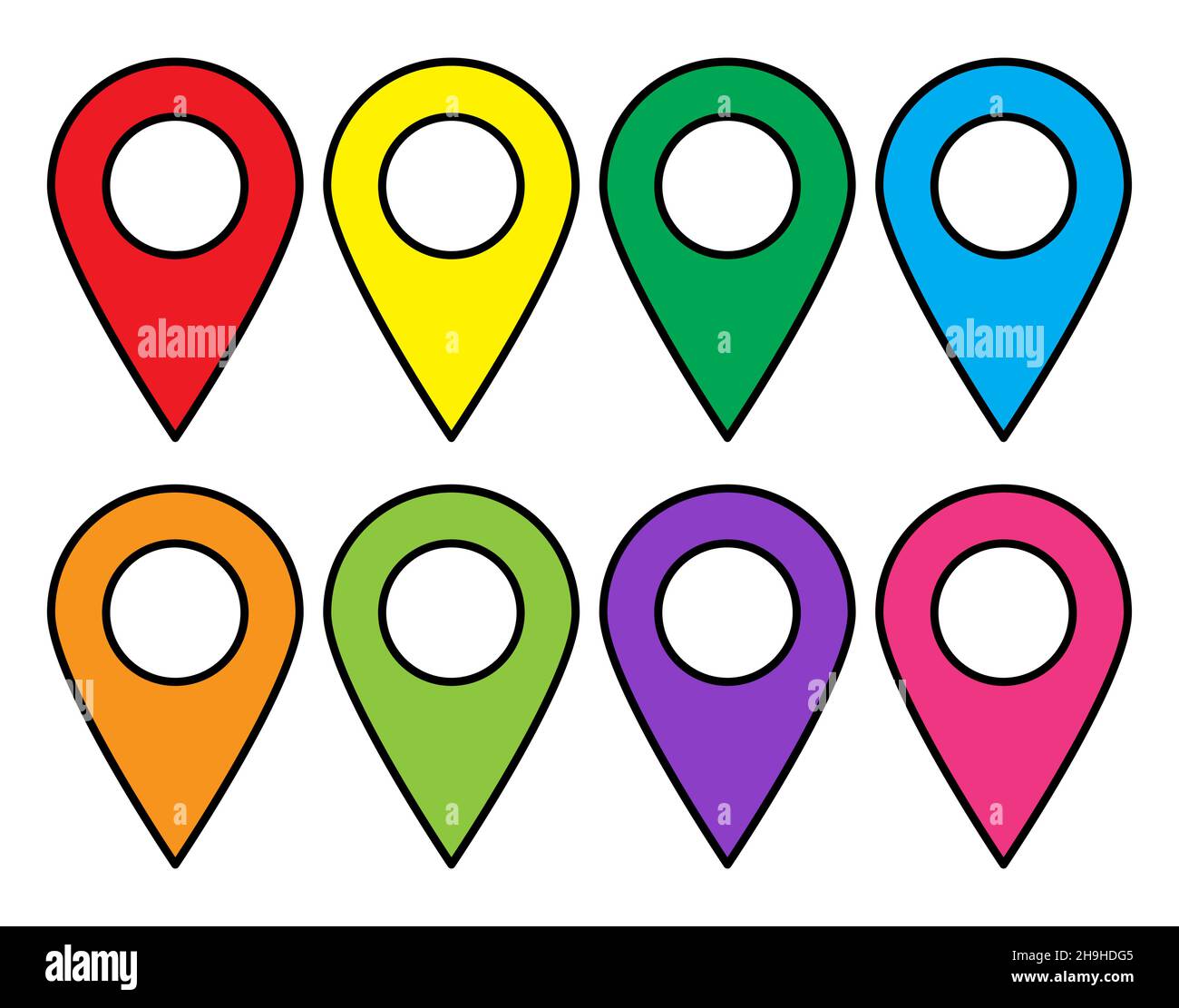 Set of map pin icons. Modern map markers. location pin sign. Vector icon isolated on white ...