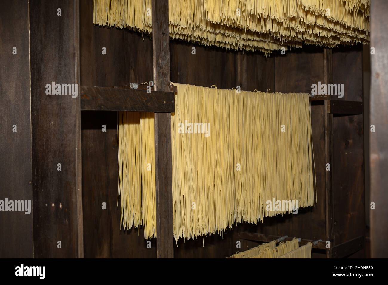 Vintage Wooden Pasta Production Plant, Italian Spaghetti Stock Photo ...