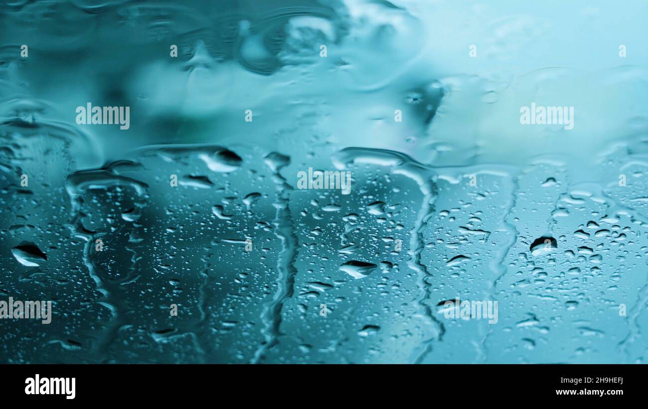 Rain Drops On Window. Atmospheric Effect With Raindrops Stock Photo - Alamy