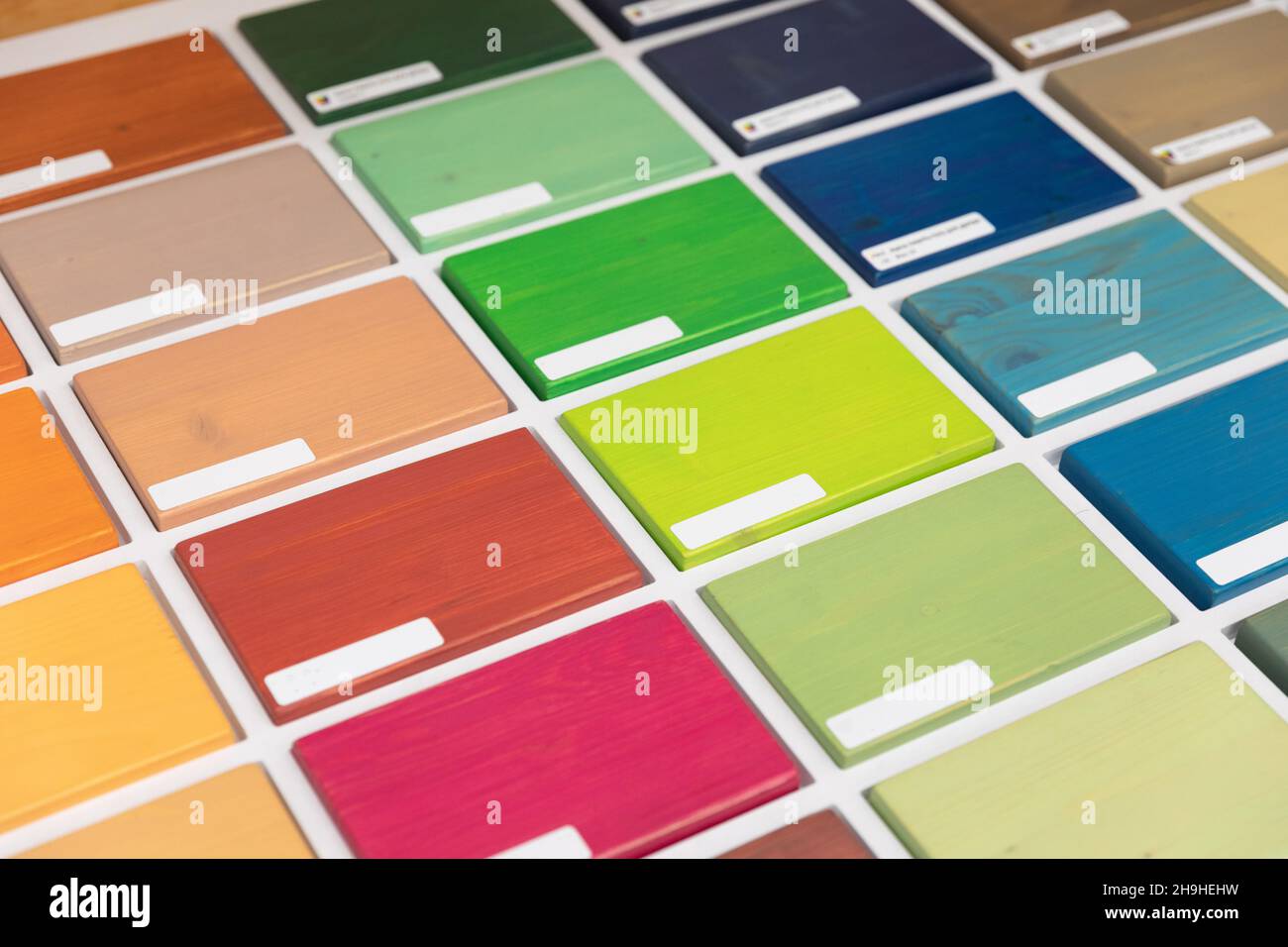 samples of paints for the care of wooden structures, a palette of ...