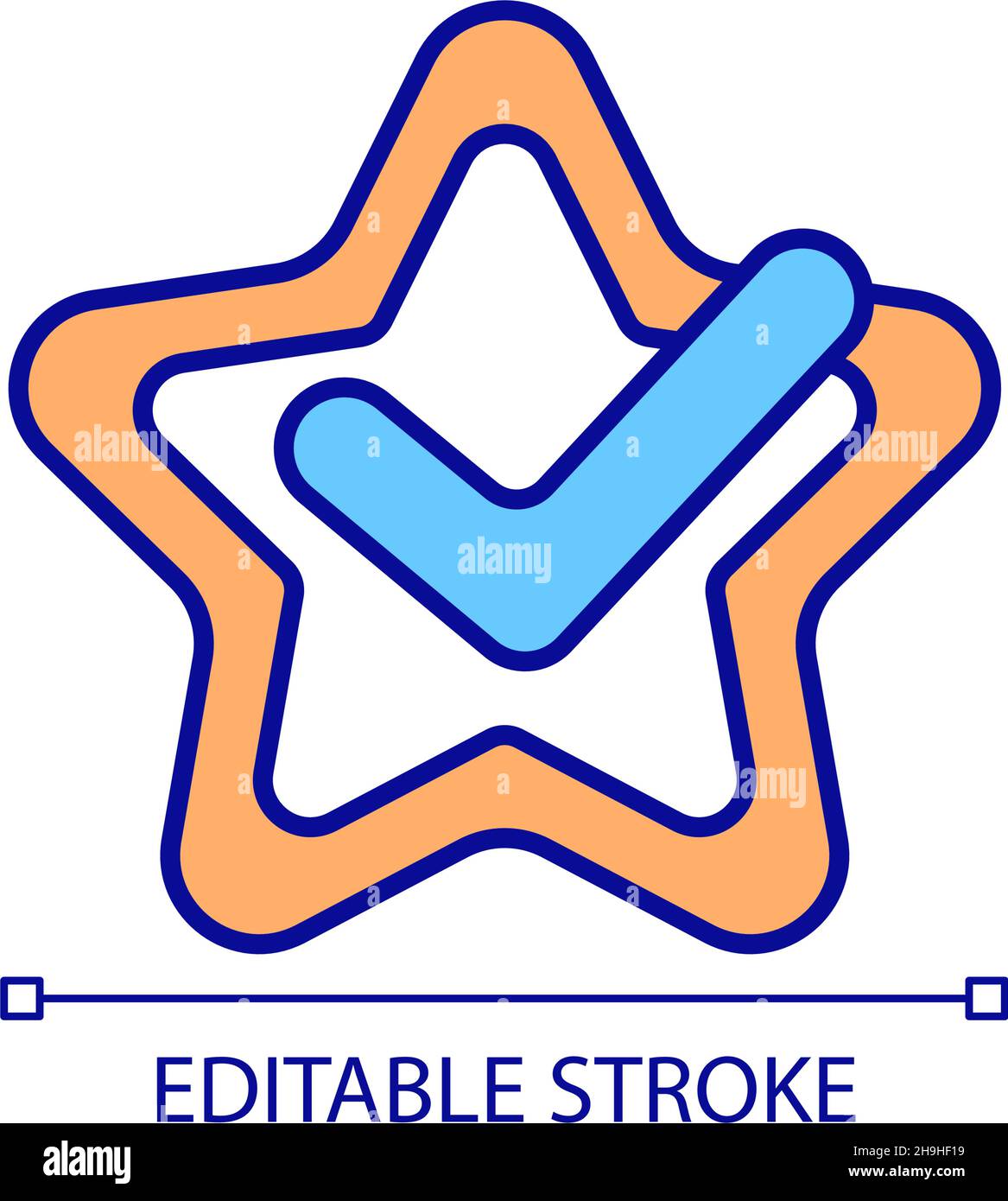 Check mark with star RGB color icon Stock Vector Image & Art - Alamy