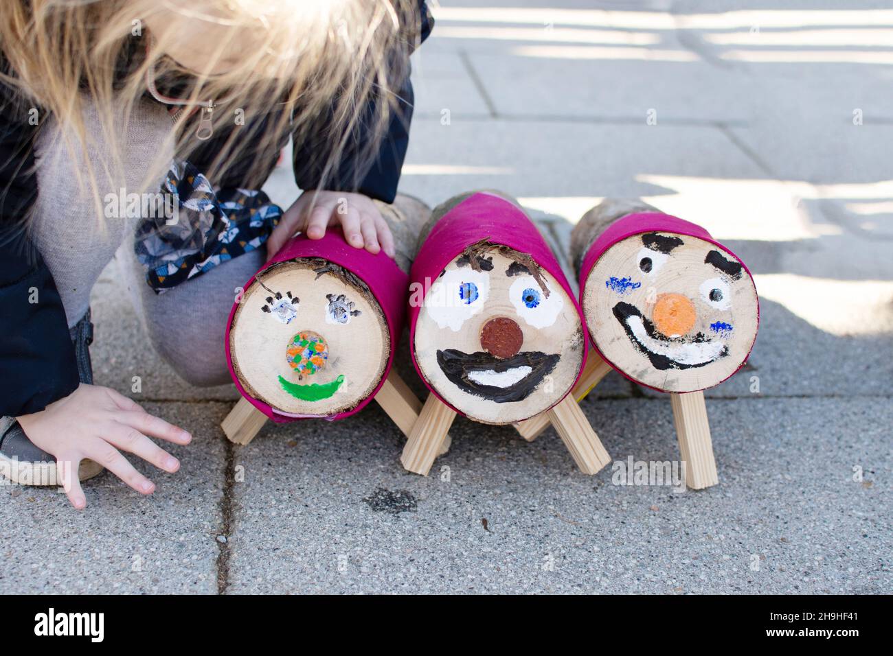 Catalan traditions. Christmas logs called wearing red hat Stock Photo ...