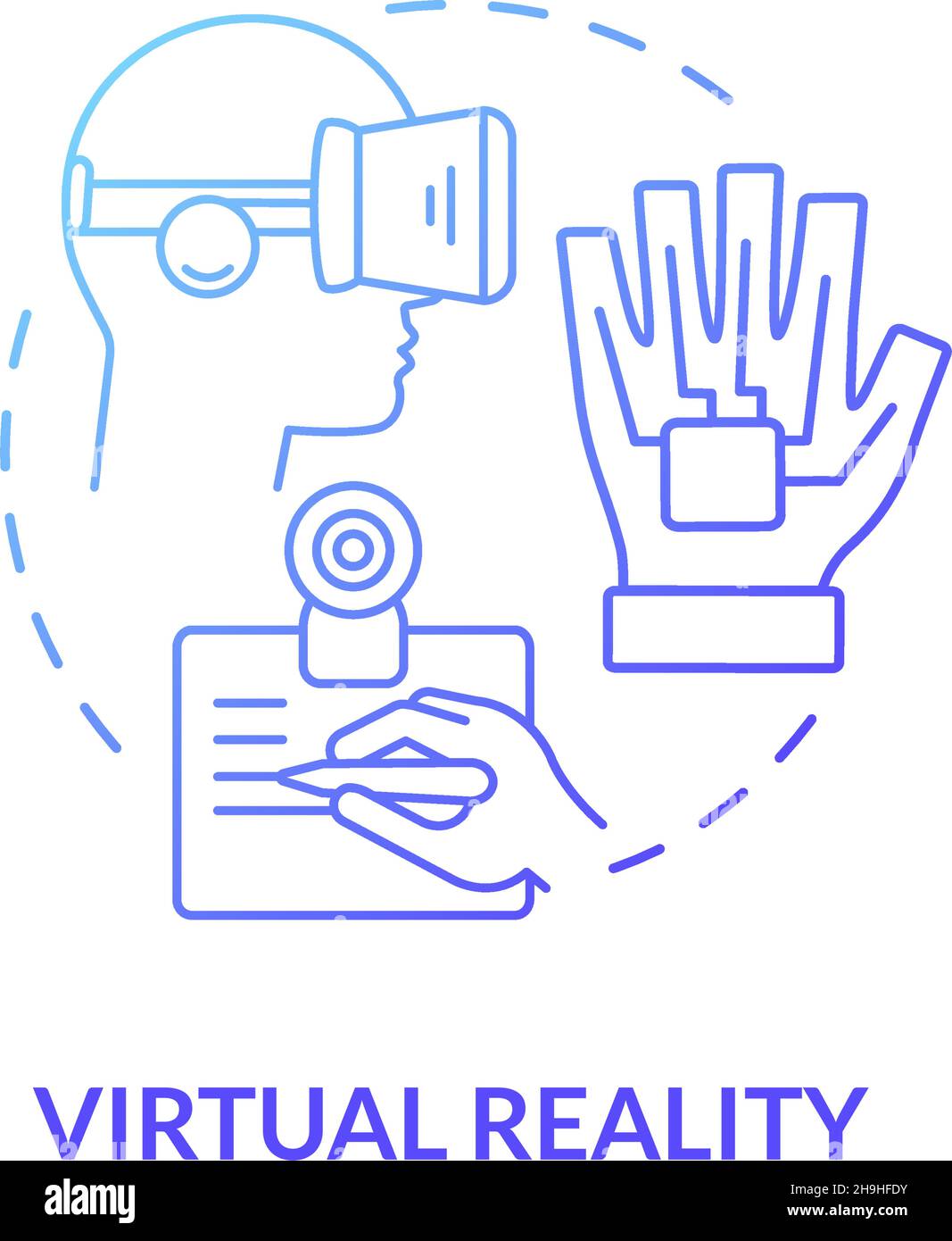 Virtual reality blue gradient concept icon Stock Vector Image & Art - Alamy