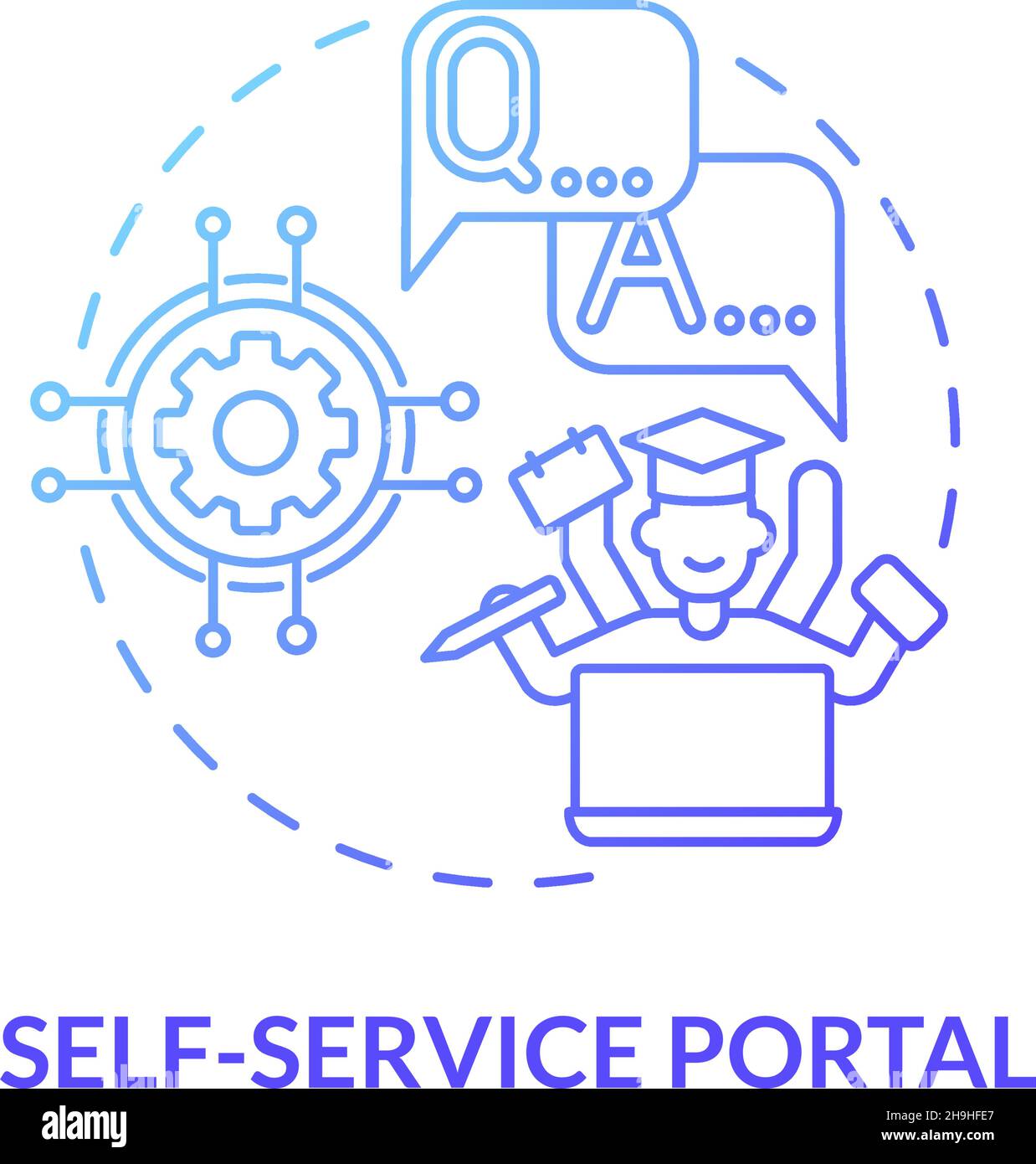 Self-service portal blue gradient concept icon Stock Vector Image & Art ...
