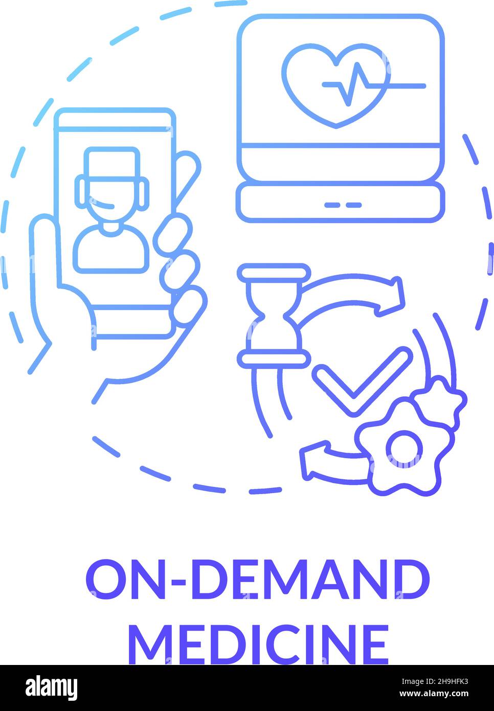 On-demand medicine blue gradient concept icon Stock Vector Image & Art ...