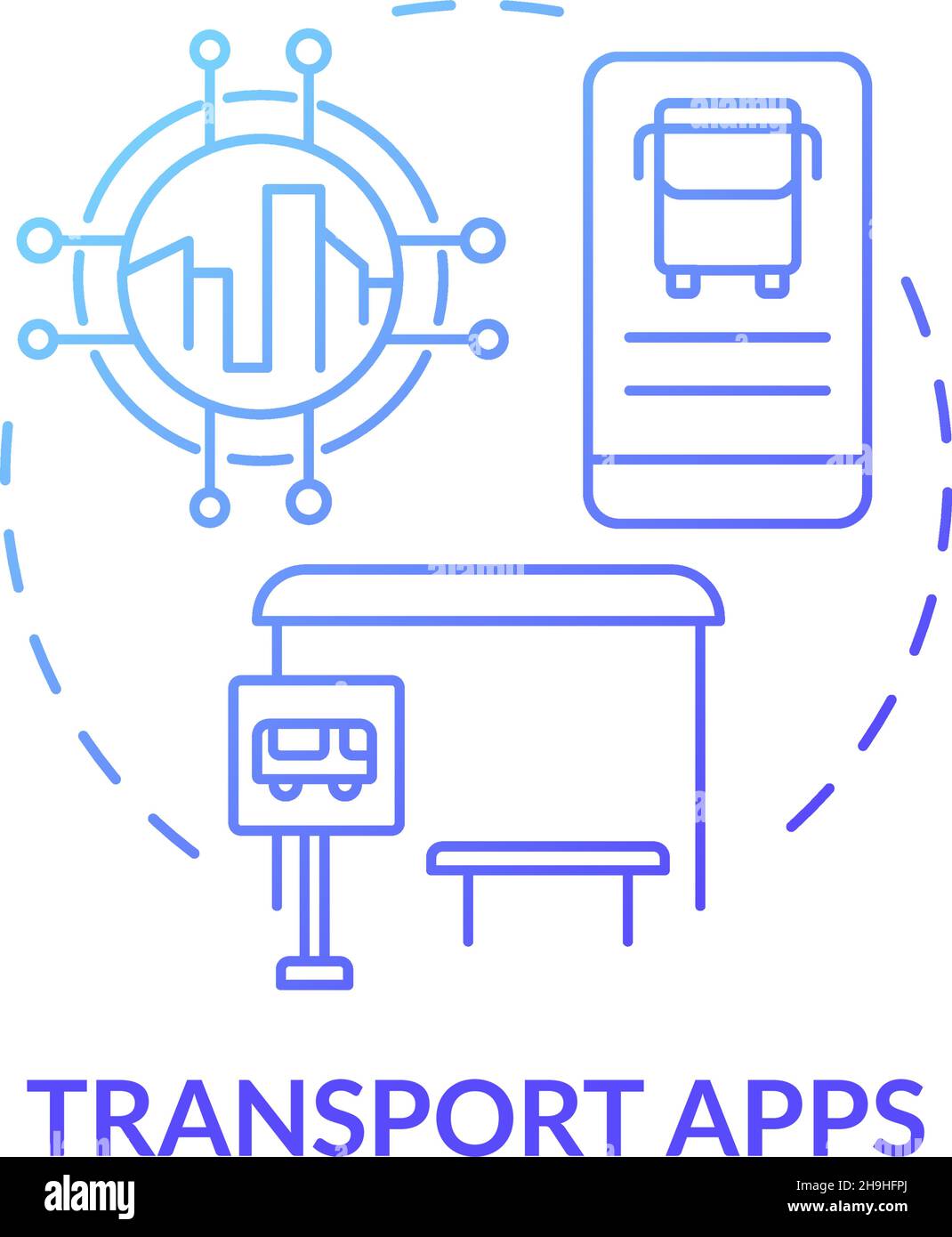 Transport apps blue gradient concept icon Stock Vector Image & Art - Alamy
