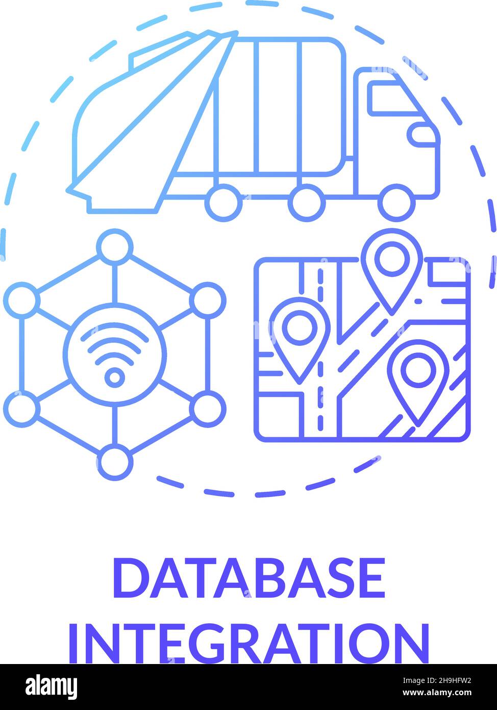 Database integration blue gradient concept icon Stock Vector Image ...