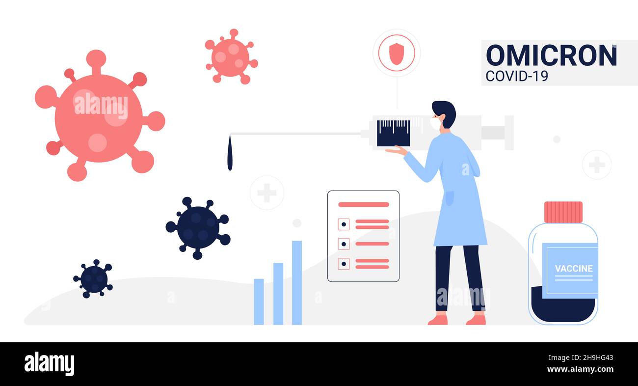 Doctor with syringe, vaccination from omicron covid virus concept ...