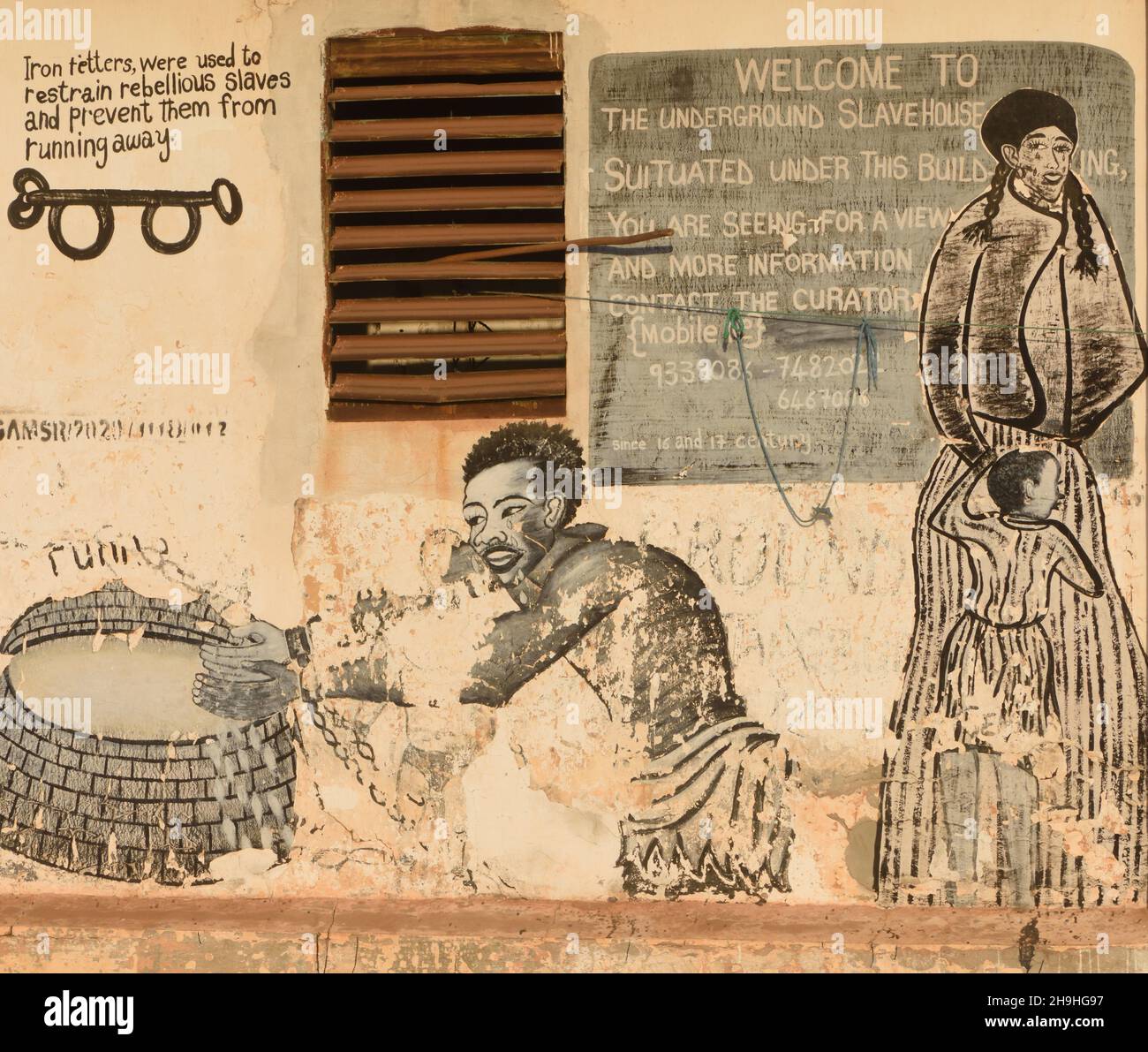 Advertisements painted on building walls for The Underground Slave ...