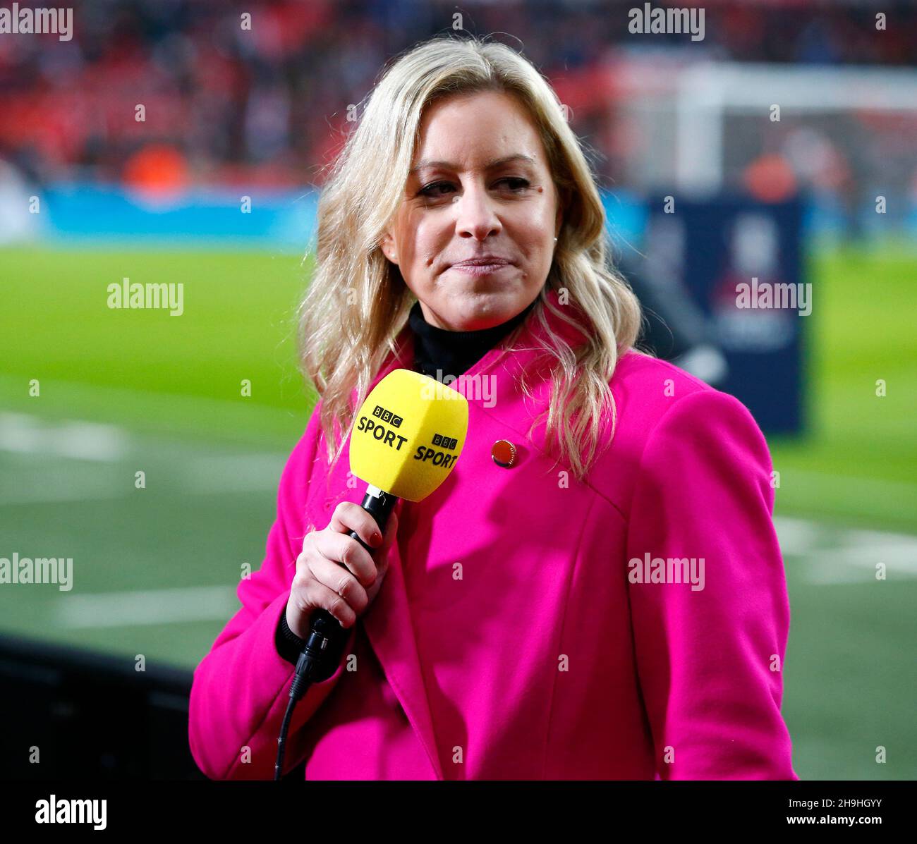 LONDON, England - DECEMBER 05: Jo Currie BBC reporter during Vitality ...