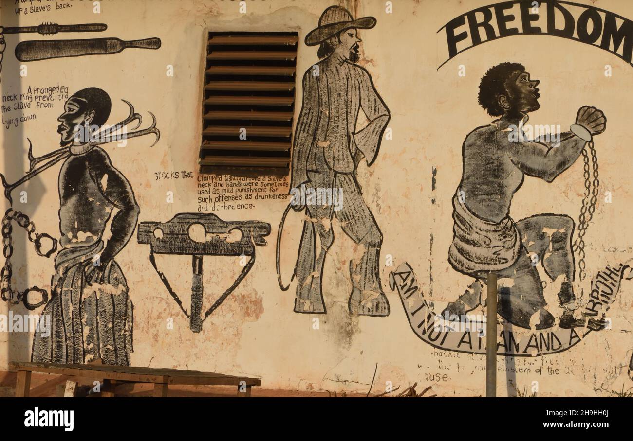 Advertisements painted on building walls for The Underground Slave ...