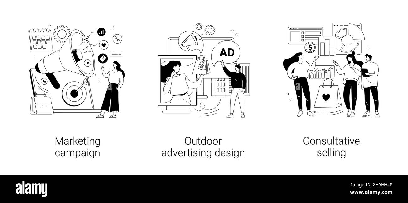 Product promotion abstract concept vector illustrations Stock Vector ...