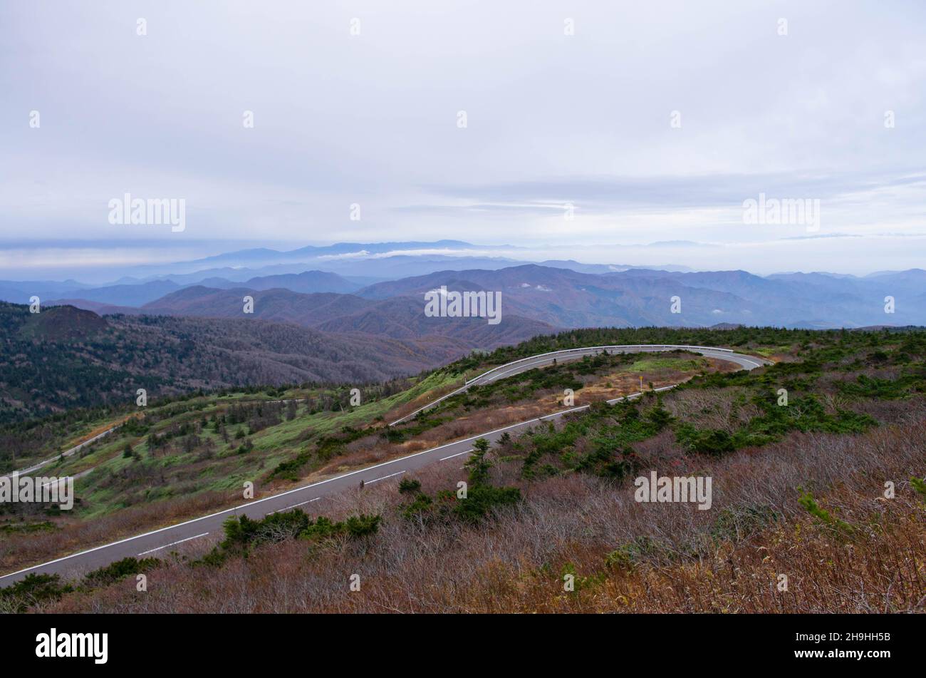 View along the Zao Echo Line Scenic Road on Mt. Zao, Miyagi Prefecture ...