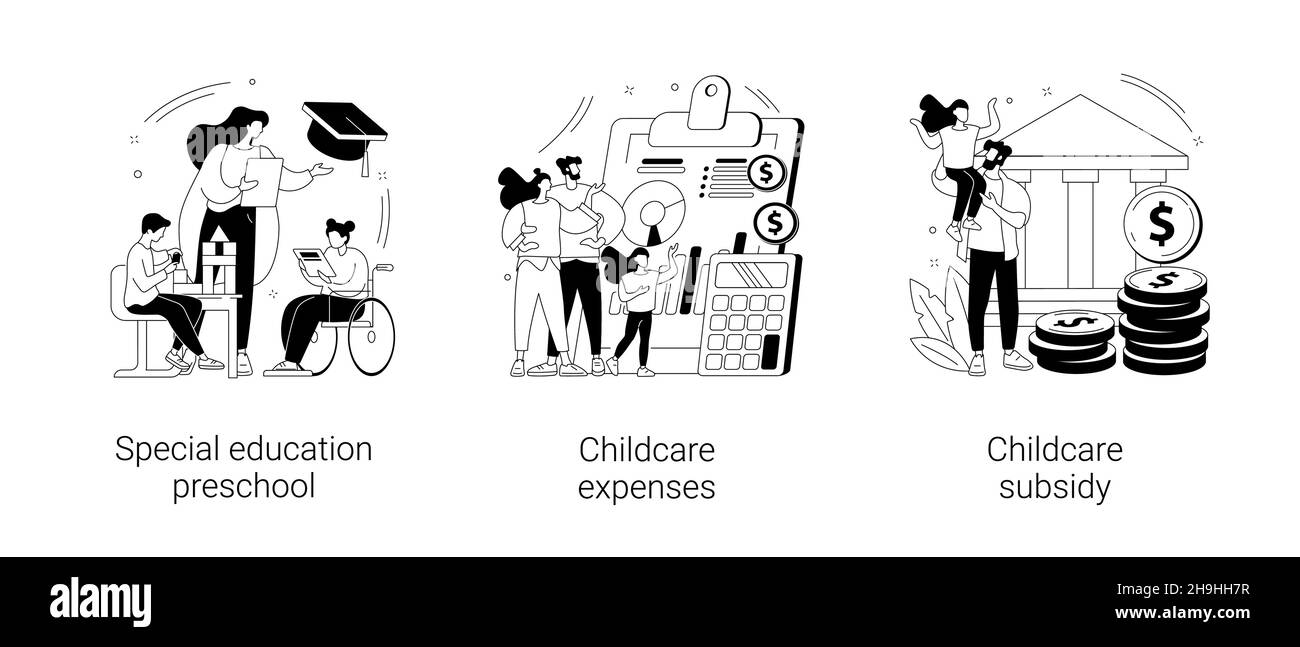 Daycare financial help abstract concept vector illustrations Stock ...