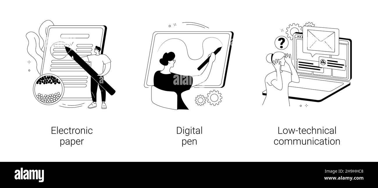 Using technology abstract concept vector illustrations Stock Vector ...