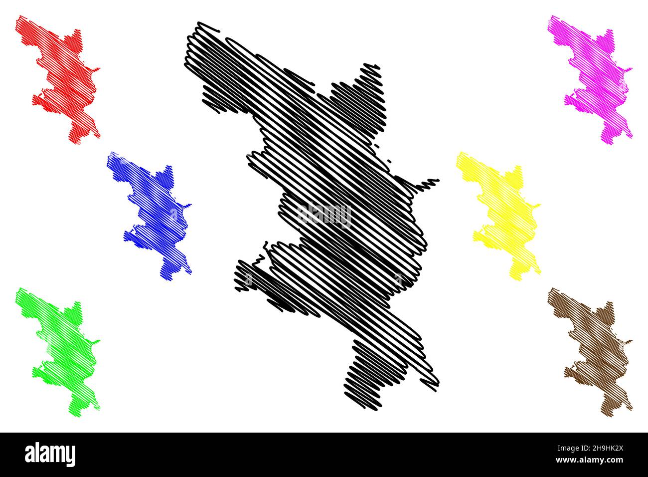 Jhargram district (West Bengal State, Republic of India) map vector ...