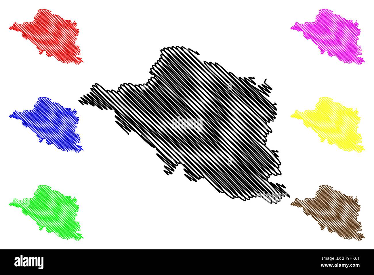 Jangaon district (Telangana State, Republic of India) map vector ...