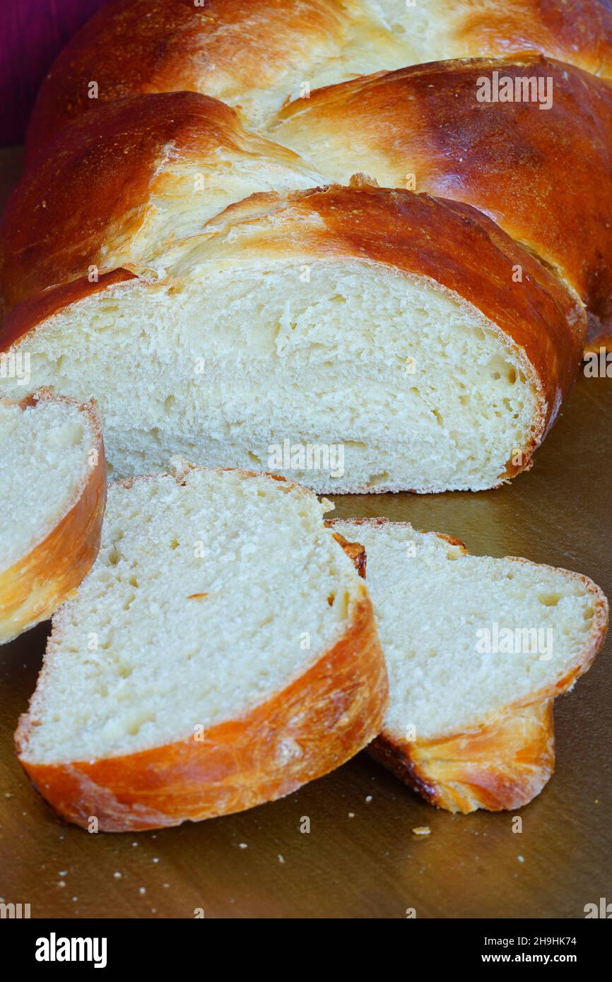 A braided challah brioche bread Stock Photo - Alamy
