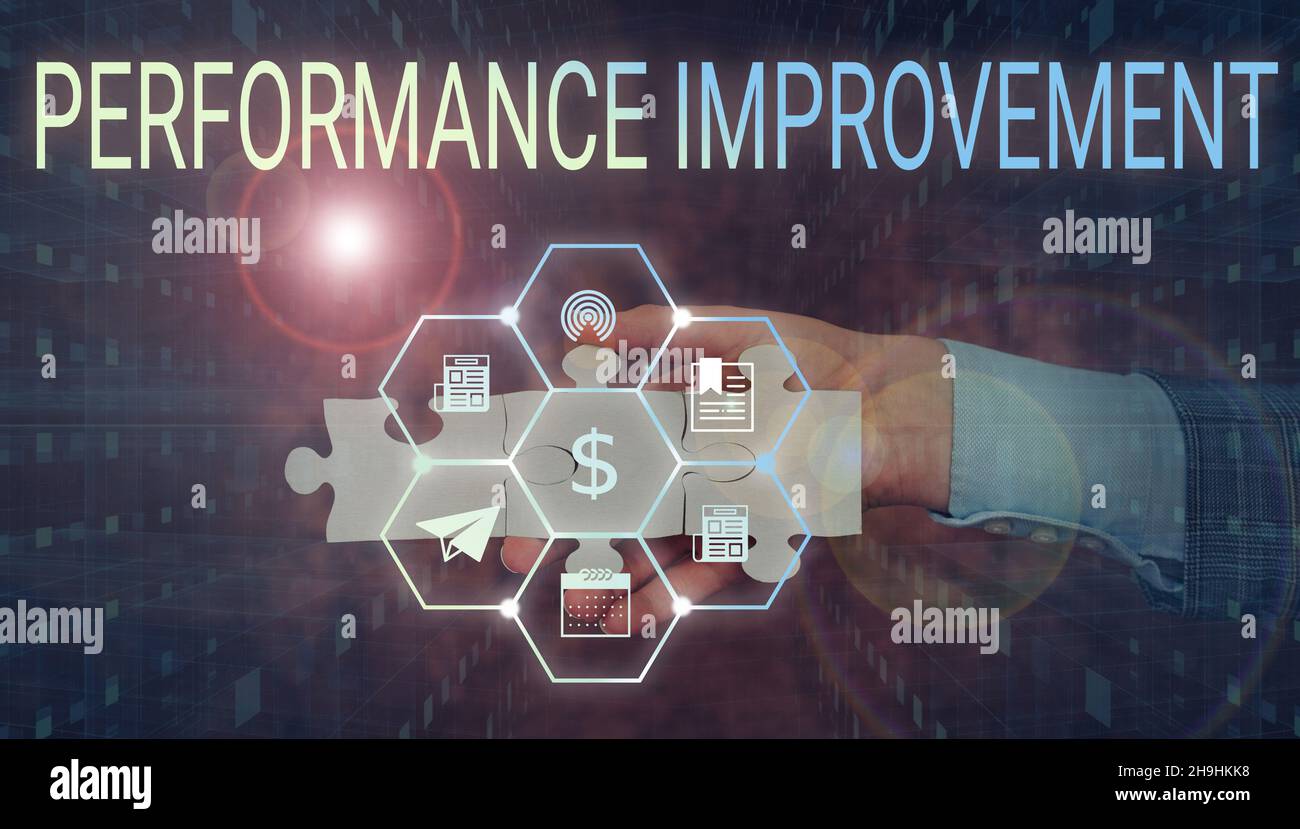 Hand writing sign Performance Improvement. Word Written on Measure and ...