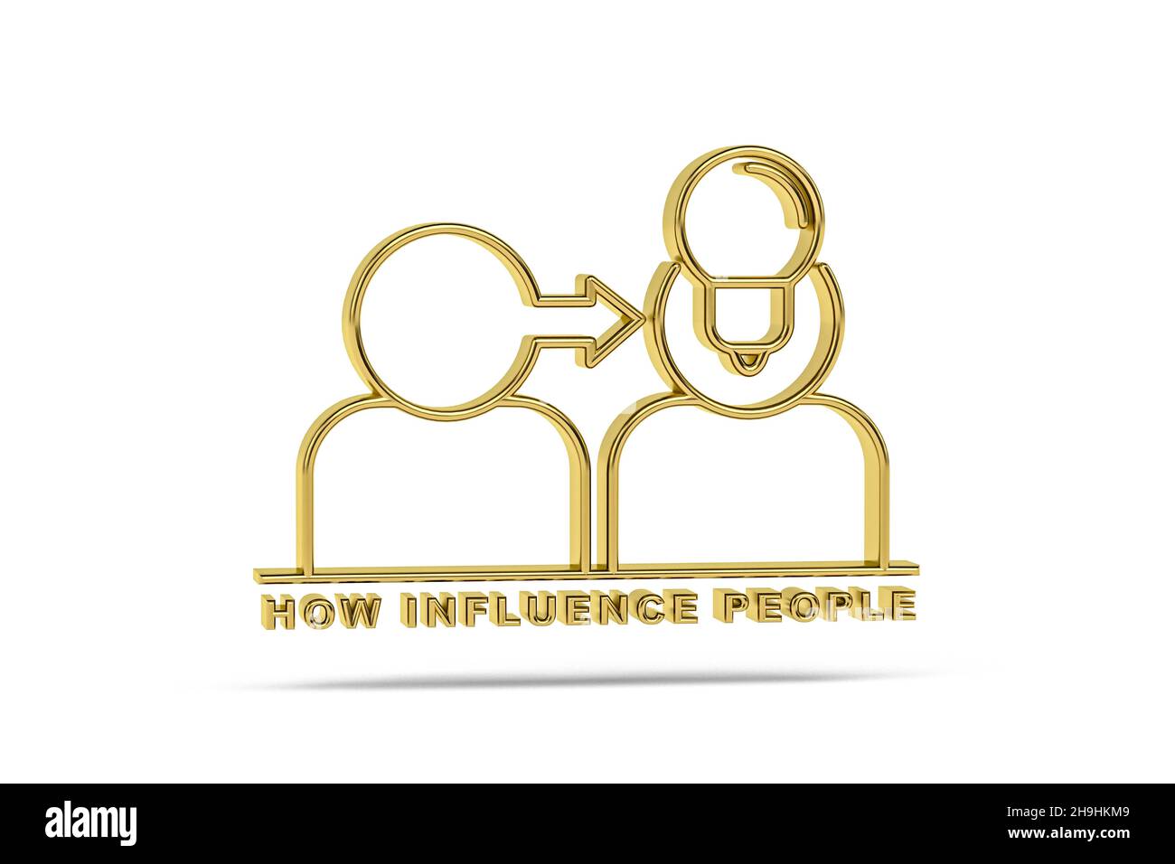 Golden 3d influencer icon isolated on white background - 3d render ...