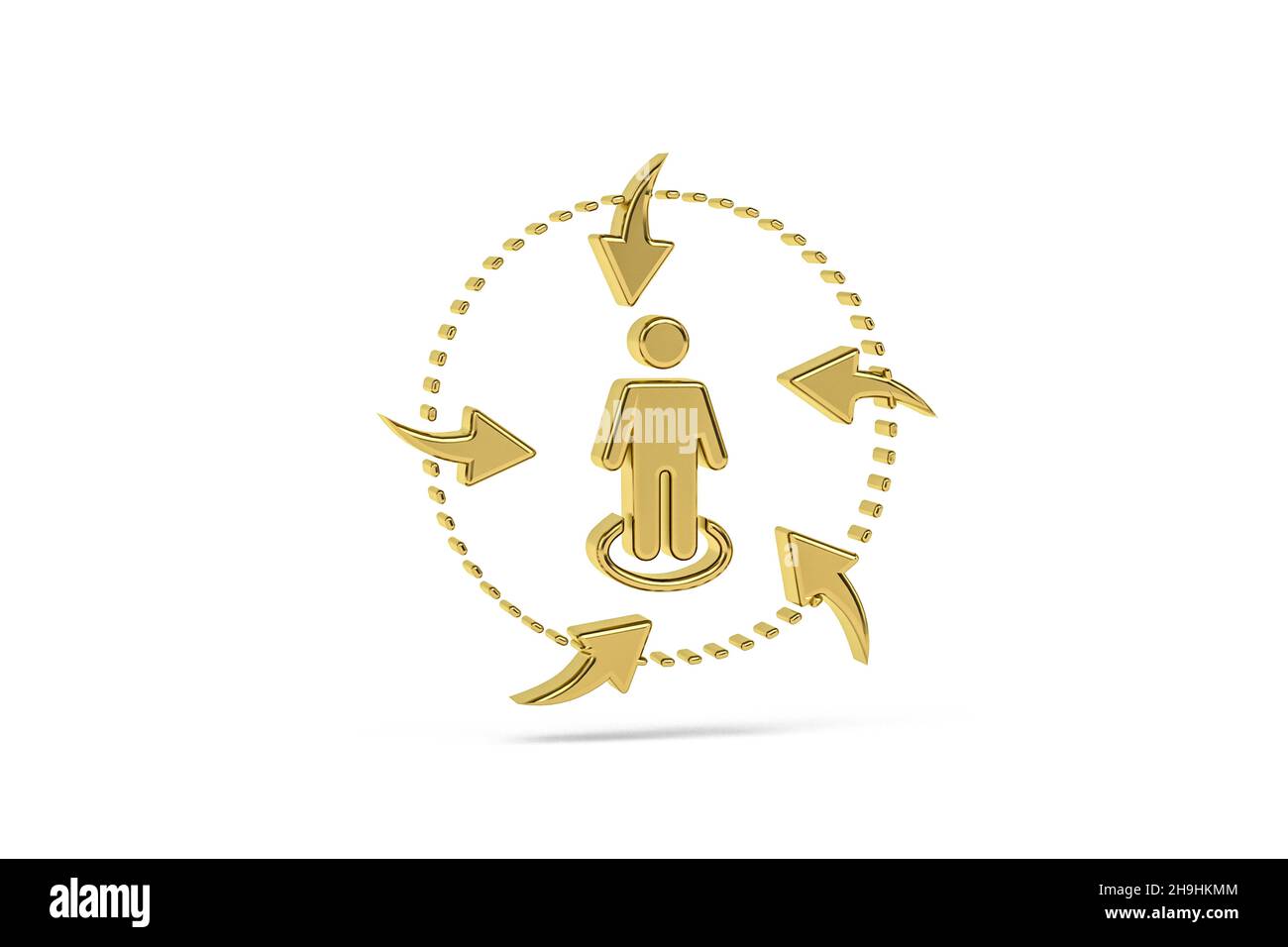 Golden 3d influencer icon isolated on white background - 3d render ...