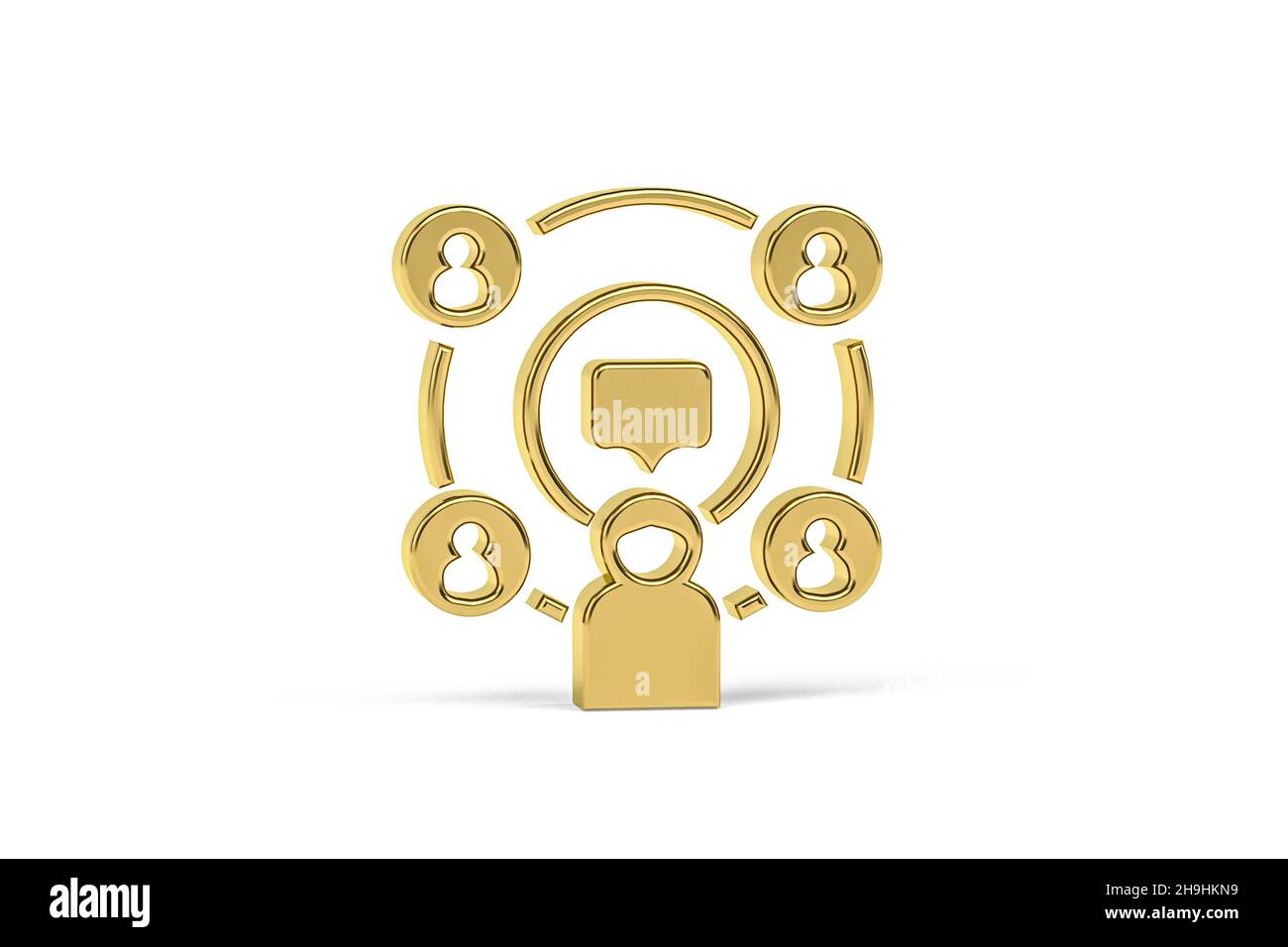 Golden 3d influencer icon isolated on white background - 3d render ...
