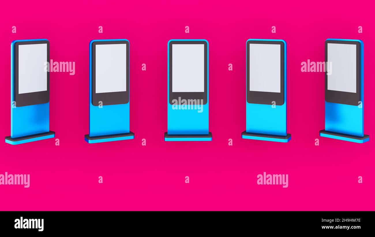 Rectangular advertising totem with base and display for mockup of ...