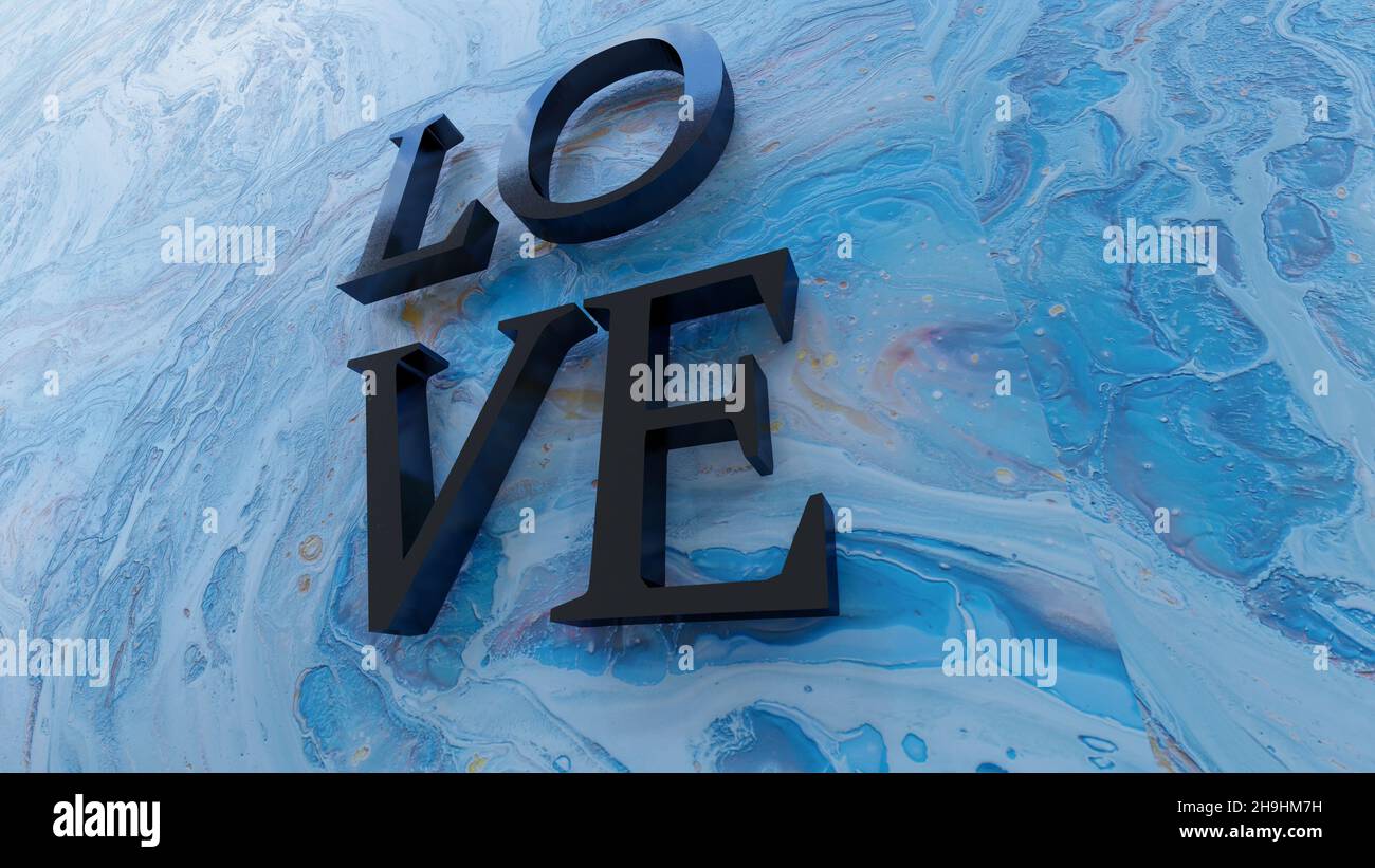 Love sign steel with solid background Stock Photo - Alamy