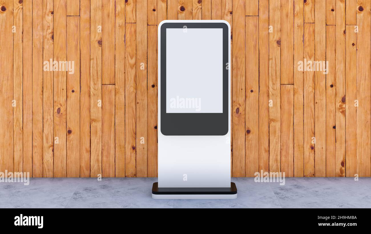 Rectangular advertising totem with base and display for mockup of ...