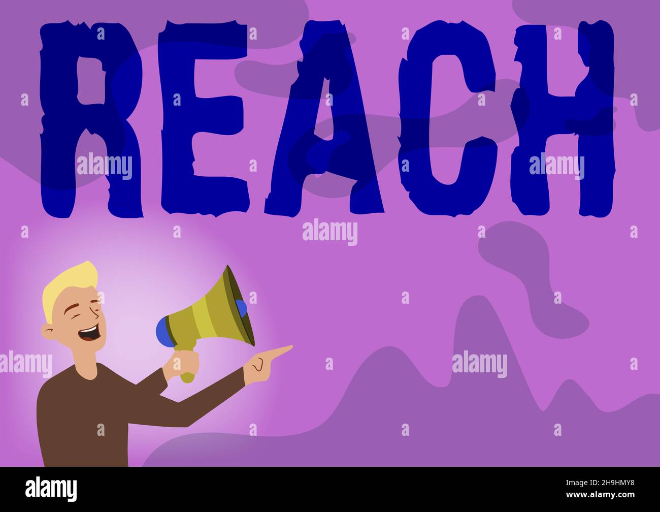 Sign displaying Reach. Business overview the distance within which ...