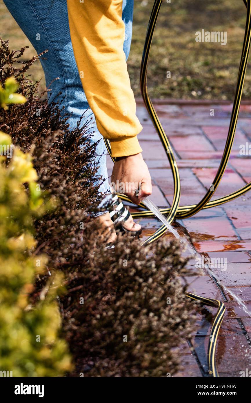 Hose water finger hi-res stock photography and images - Alamy