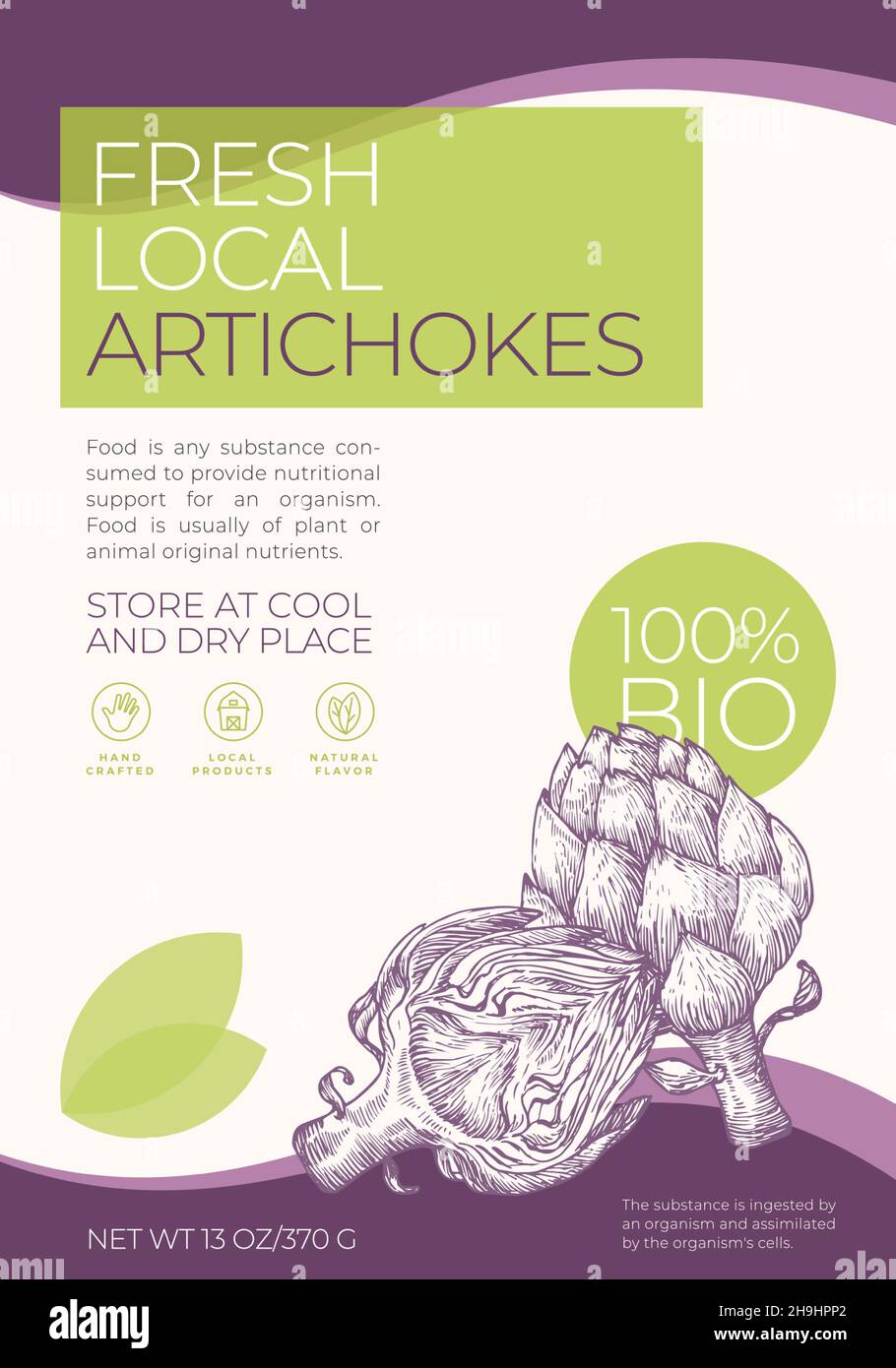Fresh Local Vegetables Label Template. Abstract Vector Packaging Design ...