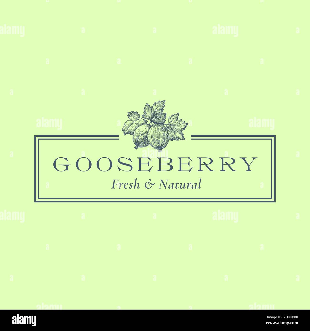 Gooseberry Abstract Vector Sign, Symbol or Logo Template. Hand Drawn ...