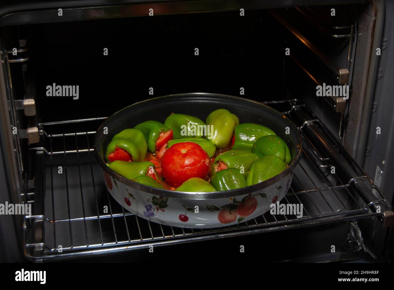 Turkish style stuffed peppers and Turkish food Stock Photo - Alamy