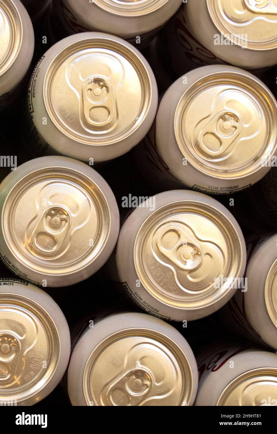 Soda cans from above Stock Photo - Alamy