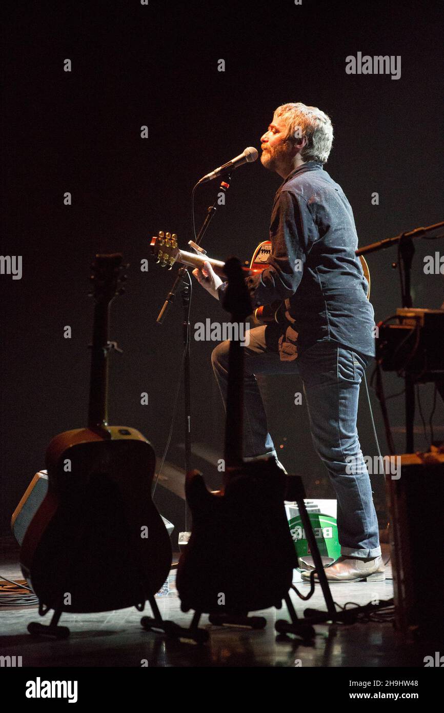 John Bramwell of I Am Kloot live on stage at the Barbican in London ...