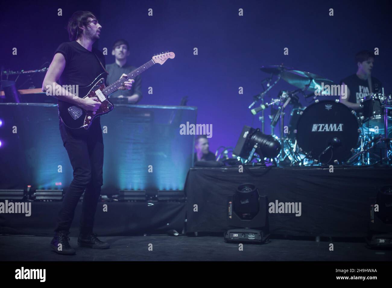Foals performing live on stage at the Royal Albert Hall in London Stock ...