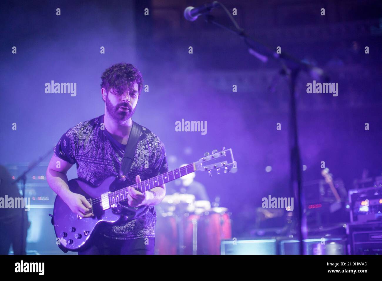 Yannis Philippakis of Foals performing live on stage at the Royal ...