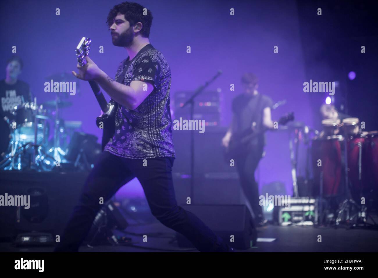 Yannis Philippakis of Foals performing live on stage at the Royal ...