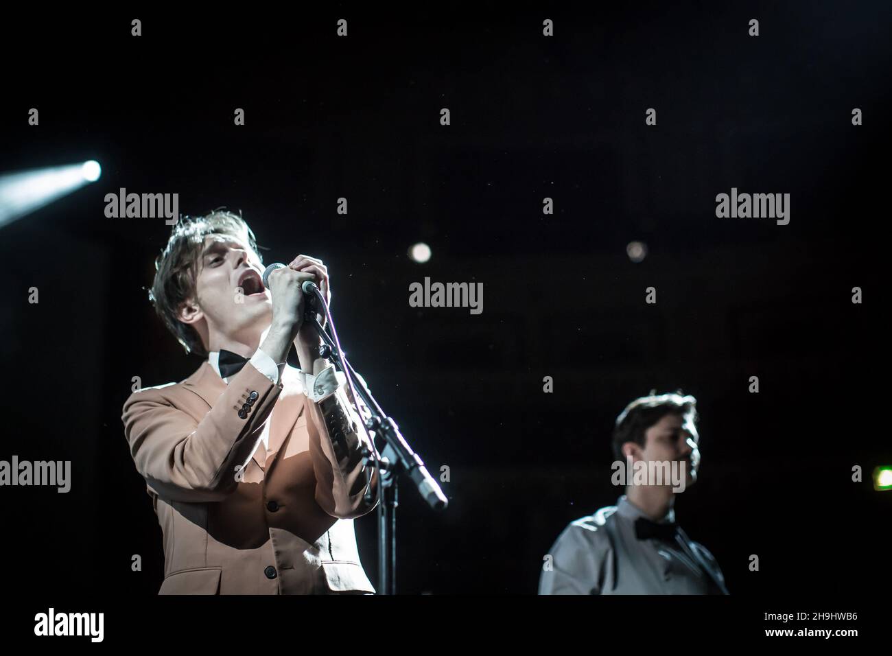 Casper Clausen of Efterklang live on stage at the Royal Albert Hall ...