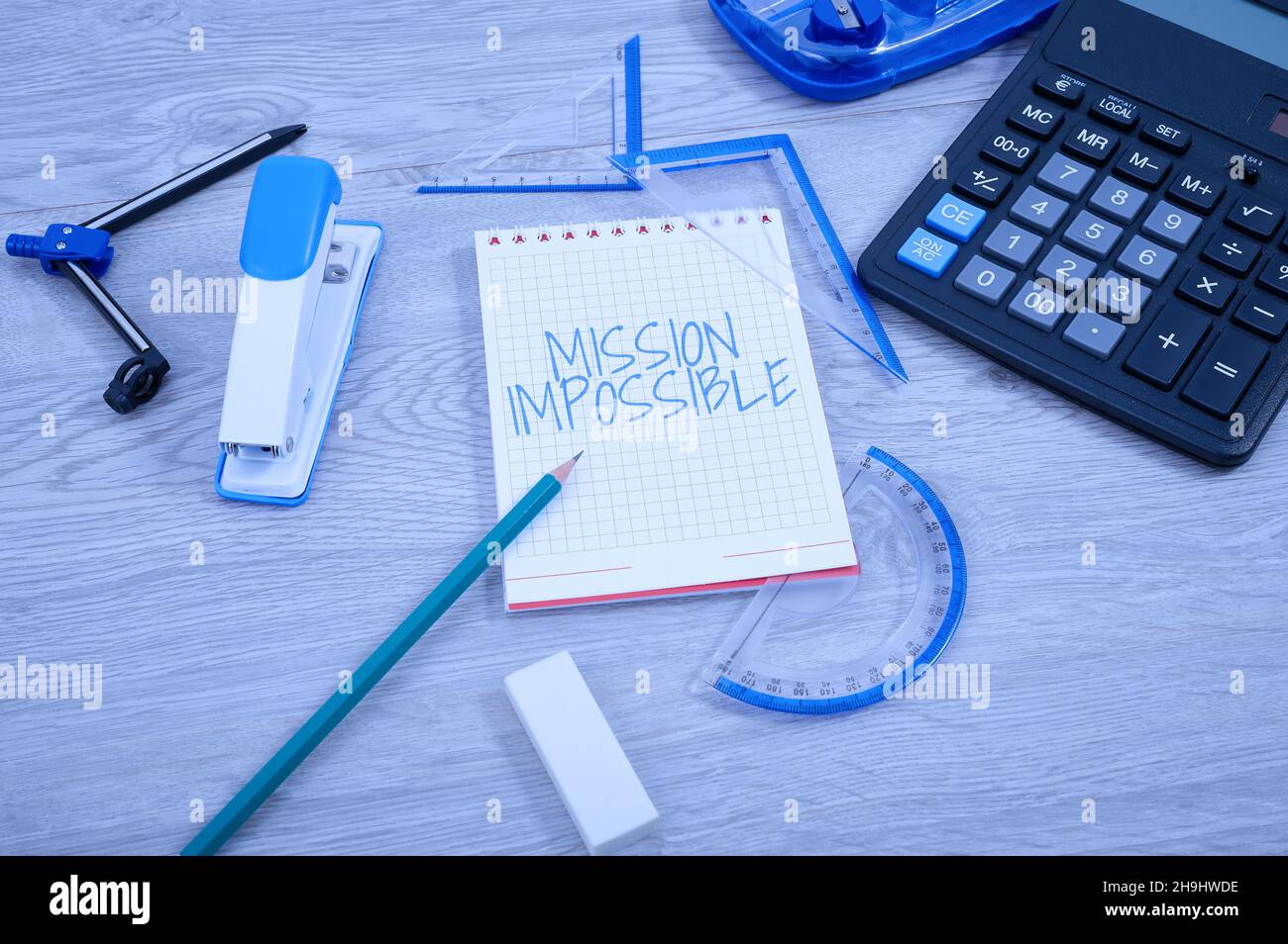 Conceptual caption Mission Impossible. Business concept Difficult ...