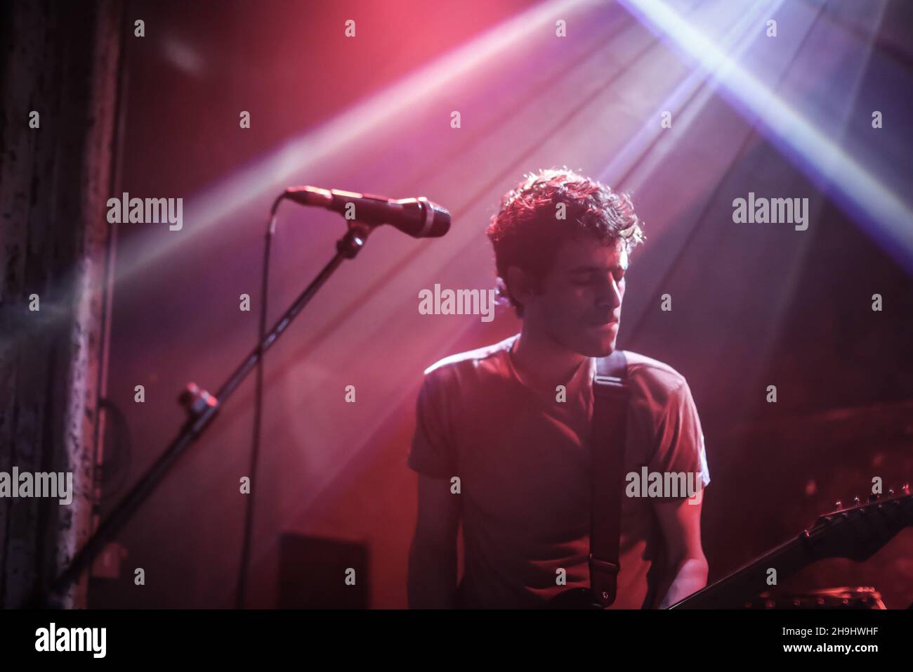 Ben Shemie of Canadian band The Suuns performing live at XOYO in London ...