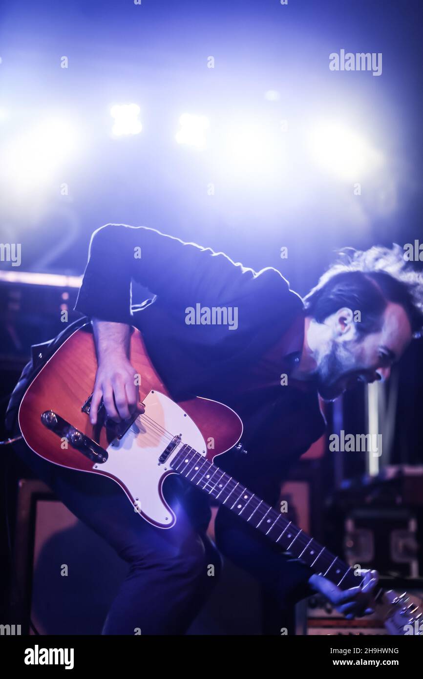 Andrew Groves of Arcane Roots live on stage at the Concorde 2 as part ...