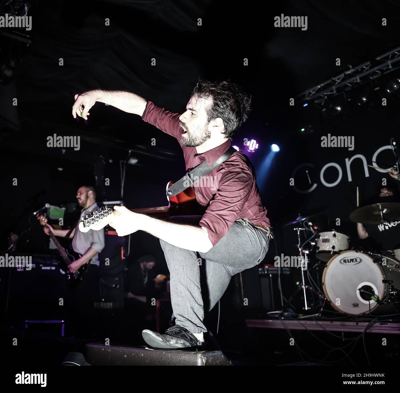 Andrew Groves of Arcane Roots live on stage at the Concorde 2 as part ...