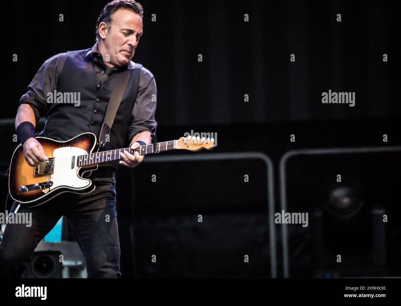 Bruce Springsteen and the E-Street Band live on stage at Wembley ...