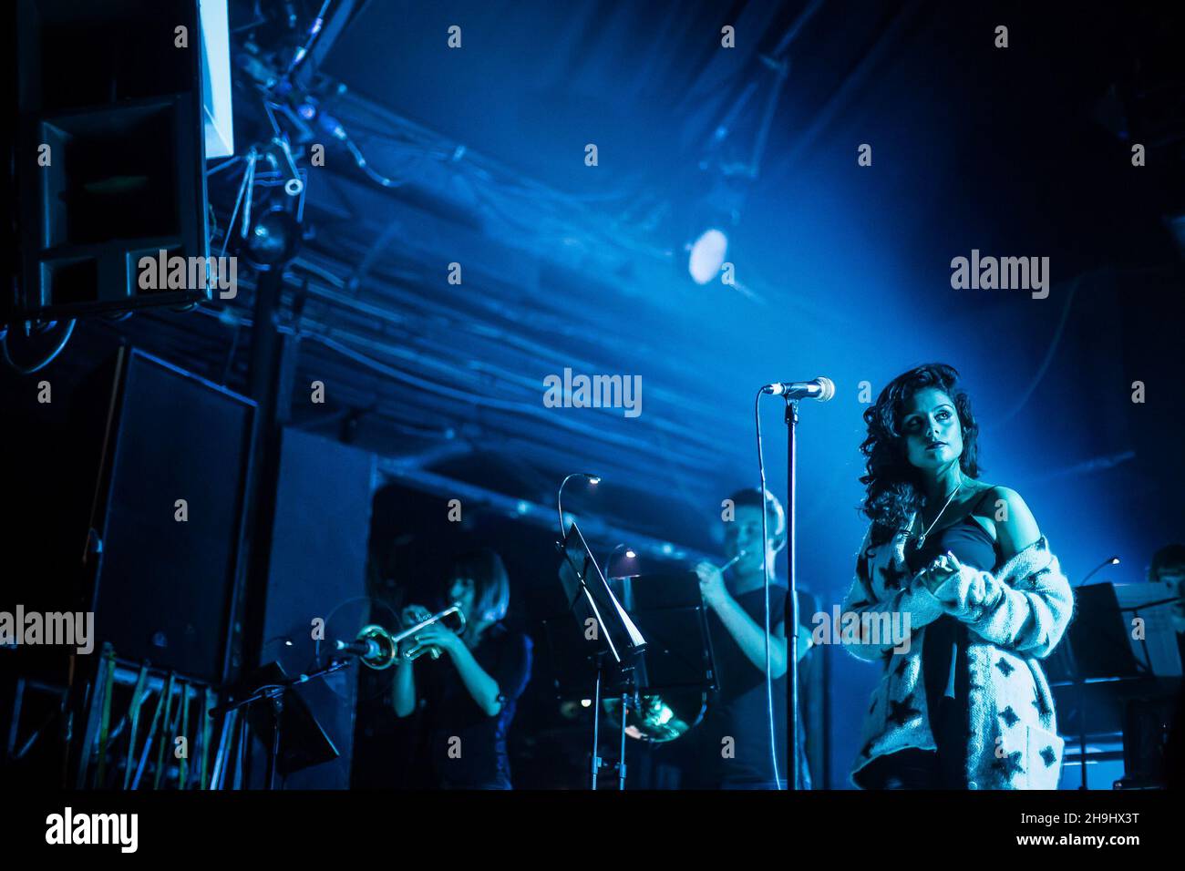 Elisa Rodrigues joins These New Puritans performing on stage at Heaven ...