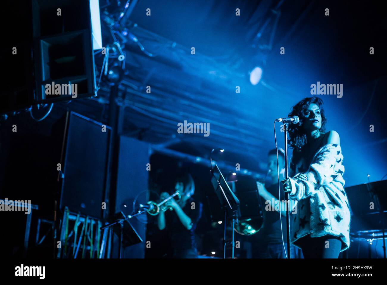 Elisa Rodrigues joins These New Puritans performing on stage at Heaven ...