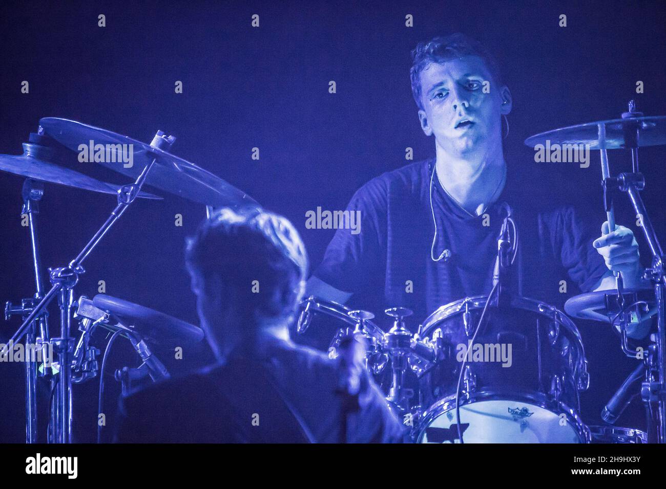George Barnett of These New Puritans performing on stage at Heaven in ...