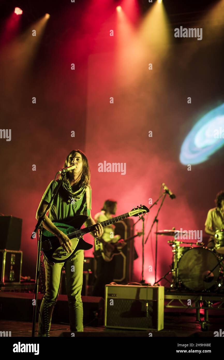Kevin Parker of Tame Impala on stage at the Hammersmith Apollo in ...